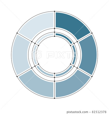 Infographics ｜ Gray 6-split circle chart PDCA... - Stock Illustration ...