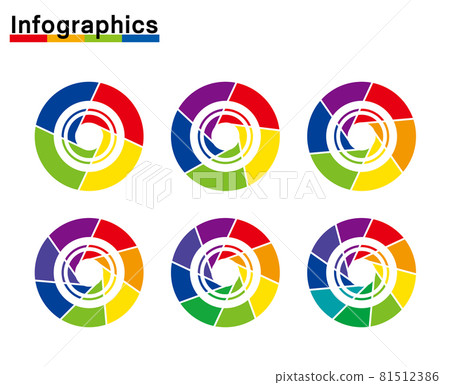Infographics ｜ Shutter 3-split to 8-split pie... - Stock Illustration ...