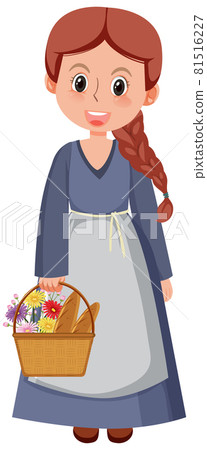 Female medieval historical cartoon characters - Stock Illustration ...
