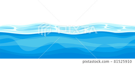 Blue Water Surface with Curved Waves Vector... - Stock Illustration ...