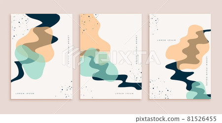 abstract hand drawn poster design set - Stock Illustration [81526455 ...