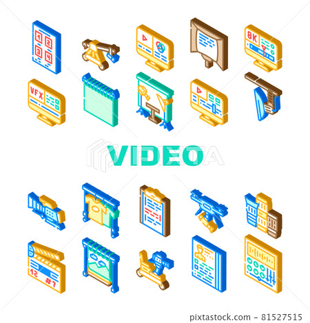 Video Production And Creation Icons Set Vector - Stock Illustration ...