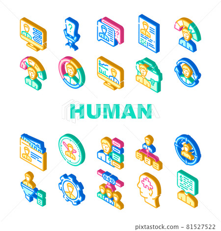 Human Resources Hr Department Icons Set Vector - Stock Illustration ...