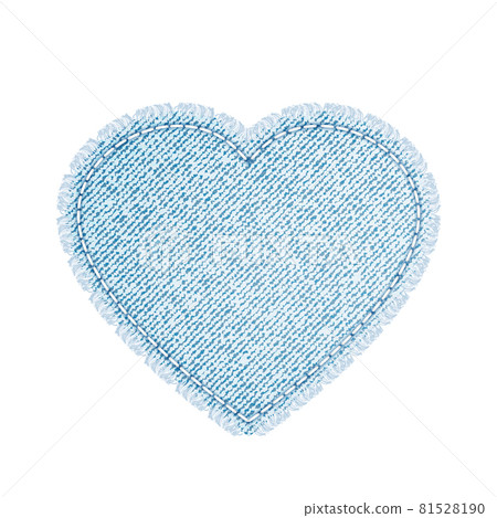 Heart Denim Shape For Decorating Clothing Vector - Stock Illustration ...