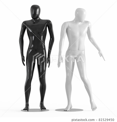 Male faceless mannequins black and white... - Stock Illustration ...