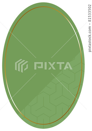 Oval frame green & gold partly Bishamon turtle... - Stock Illustration ...
