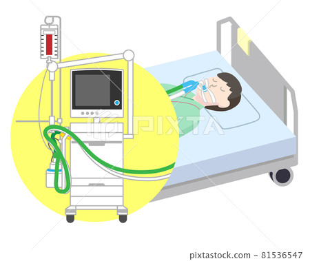 Patients with a ventilator - Stock Illustration [81536547] - PIXTA