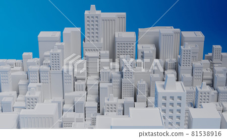 Simple white model-like buildings / buildings - Stock Illustration ...