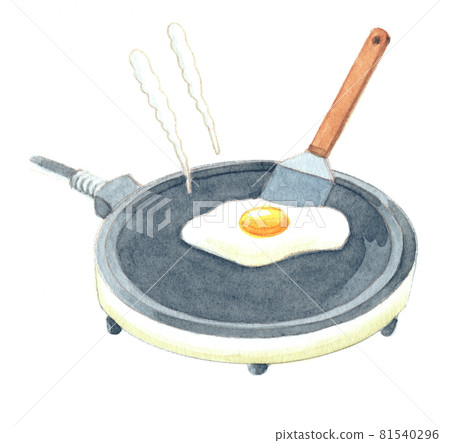 Watercolor: hot plate - Stock Illustration [81540296] - PIXTA
