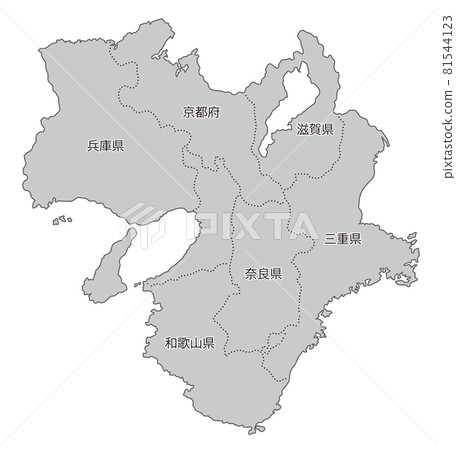 Japan region division _ Kinki _ prefecture name... - Stock Illustration ...