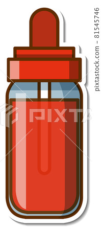 Sticker red ink bottle on white background - Stock Illustration ...