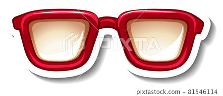 A sticker template with red glasses - Stock Illustration [81546114] - PIXTA