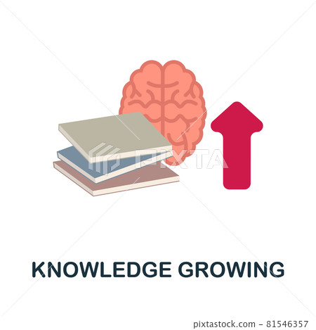 Knowledge Growing flat icon. Colored sign from... - Stock Illustration ...