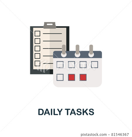 Daily Tasks flat icon. Colored sign from... - Stock Illustration ...