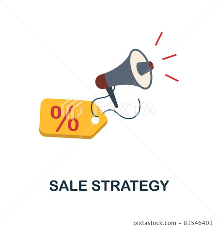 Sale Strategy flat icon. Simple sign from... - Stock Illustration ...