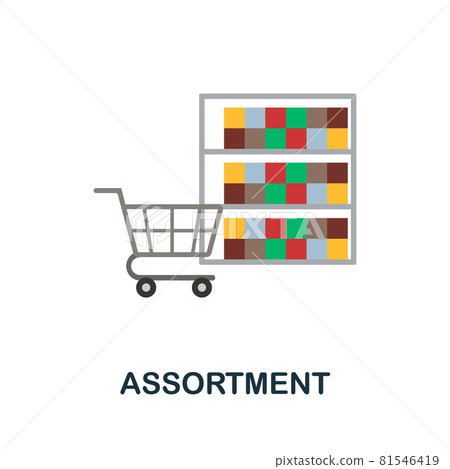 Assortment flat icon. Simple sign from... - Stock Illustration ...