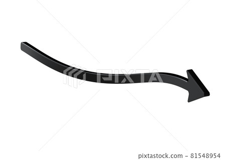 3D illustration of distorted black arrow - Stock Illustration [81548954 ...