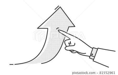 Businessman hand is pointing the arrow up. - Stock Illustration ...