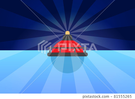 Rounded Red Buoy Banner Color Vector Illustration - Stock Illustration ...