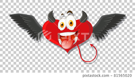 Heart shape devil with facial expression - Stock Illustration [81565020 ...