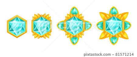 Game gem vector crystal set, diamond UI jewel... - Stock Illustration ...