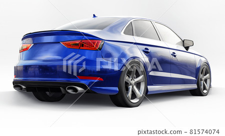 Super fast sports car color blue metallic on a... - Stock Illustration ...