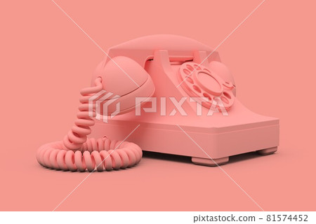 Old pink dial telephone on a pink background.... - Stock Illustration ...