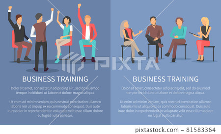 Business Training Set Posters Meeting Conference - Stock Illustration ...