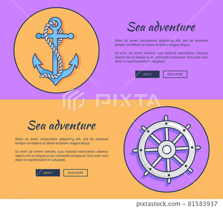 Set of Advertising Banners for Sea Adventures - Stock Illustration ...