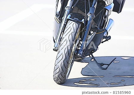 Pastel style "" parked motorcycle "illustration... - Stock Illustration ...