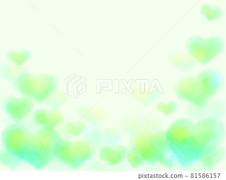 Watercolor heart gradient background frame (green) - Stock Illustration ...