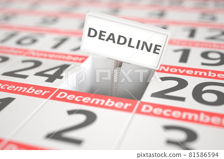 DEADLINE plate on November 25 in a calendar, 3d... - Stock Illustration ...
