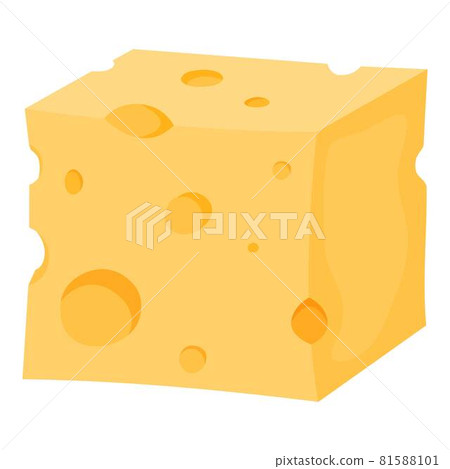 Cheese cheddar icon cartoon vector. Food slice... - Stock Illustration ...