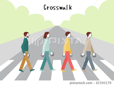Illustration of people crossing a pedestrian... - Stock Illustration ...