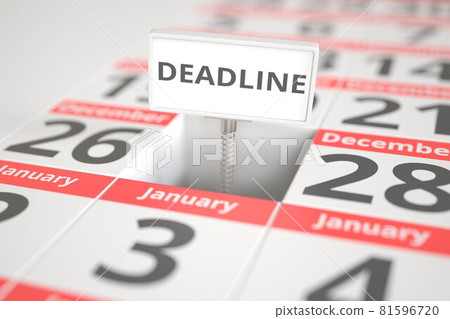 DEADLINE notice on December 27 in a calendar,... - Stock Illustration ...