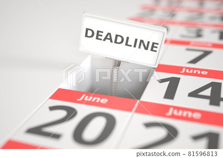 DEADLINE plate on June 13 in a calendar, 3d... - Stock Illustration ...