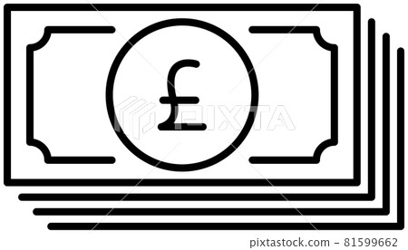 Pound banknote line icon - Stock Illustration [81599662] - PIXTA