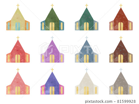 Cute church illustration set - Stock Illustration [81599928] - PIXTA