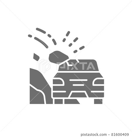 Landslides, accident on highway, stones... - Stock Illustration ...