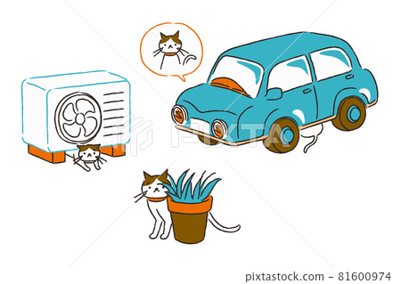 A cat that escapes and hides - Stock Illustration [81600974] - PIXTA