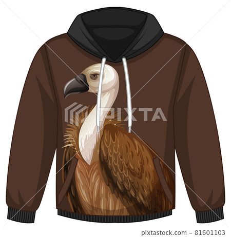 Front of hoodie sweater with vulture pattern - Stock Illustration ...