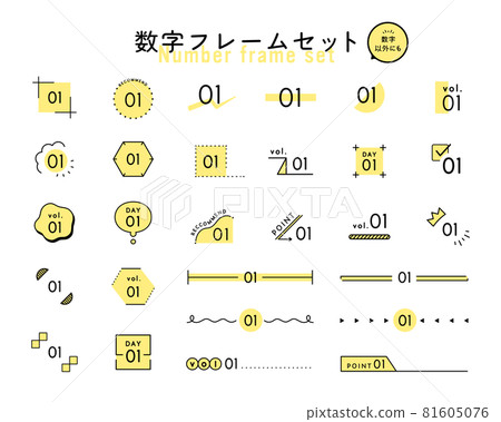 Number frame set Simple number Number... - Stock Illustration [81605076 ...