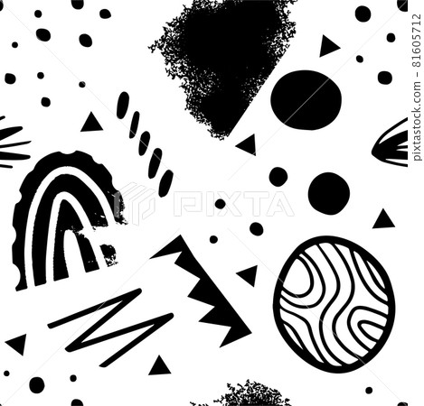 Seamless abstract pattern with space objects on... - Stock Illustration ...
