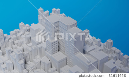 [Overview] White model-like buildings / buildings - Stock Illustration ...