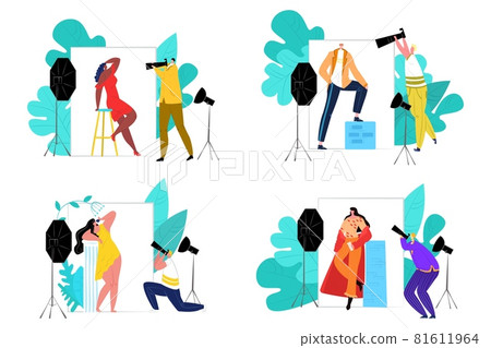 Photo studio set, vector illustration.... - Stock Illustration ...