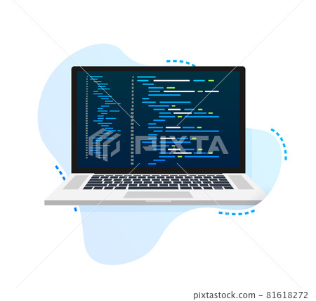 Vector laptop coding pattern. Web developer,... - Stock Illustration [81618272] - PIXTA