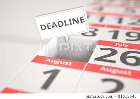 DEADLINE plate on July 25 in a calendar, 3d... - Stock Illustration ...
