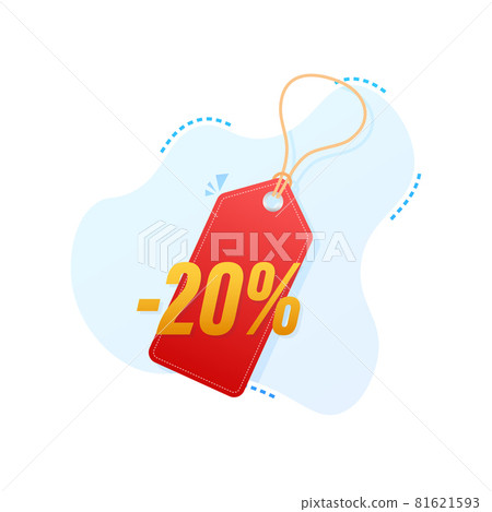 20 percent OFF Sale Discount tag. Discount... - Stock Illustration ...