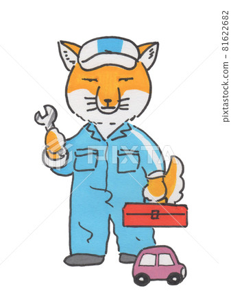 Auto mechanic fox - Stock Illustration [81622682] - PIXTA