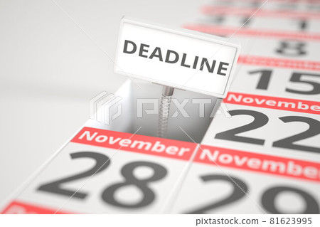 DEADLINE plate on November 21 in a calendar, 3d... - Stock Illustration ...